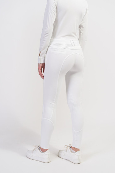 Ridershouse; Samshield Riding Breeches Chloe Script Knee Grip - White