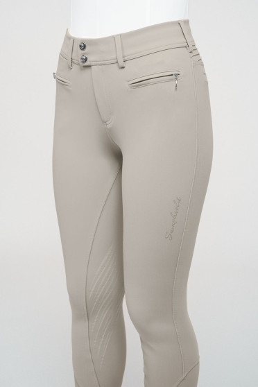 Ridershouse; Samshield Riding Breeches Chloe Script Knee Grip - beige color