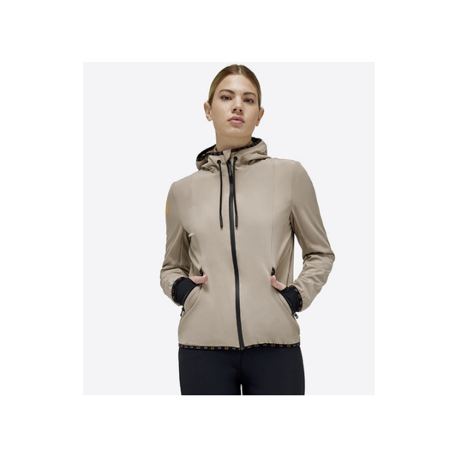 Ridershouse: RG Jersey Hooded Zip Softshell Jacket - in the color beige