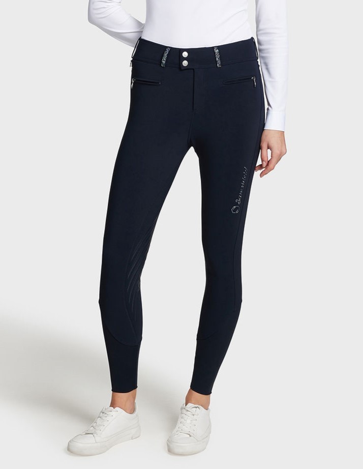 Samshield Women's Riding Breeches Knee Grip Claranova - Navy Blue ...