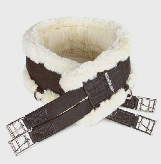 Equiline Pony Jumping Girth With Sheepskin Padding - Brown - Ridershouse