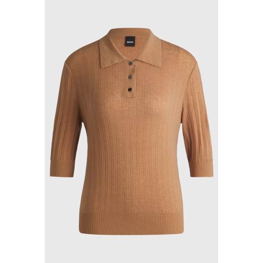 COREY KNITWEAR POLO CAMEL
