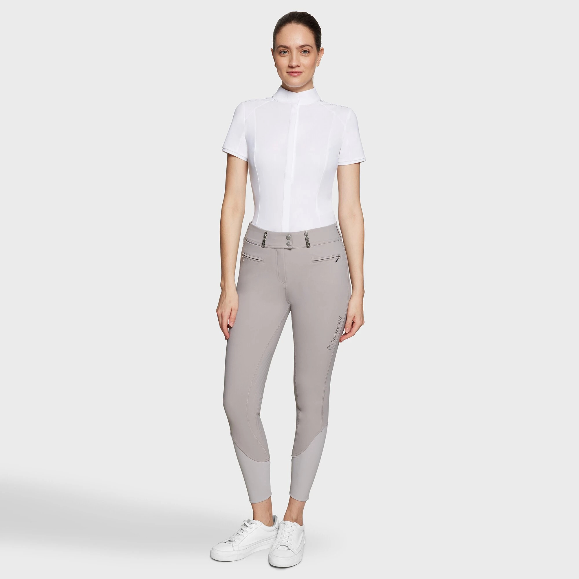 Samshield Women's Riding Breeches Clara Premium Full Grip - Mineral